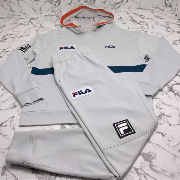 Fila | Other | Mens Fila Light Grey Pullover Hooded Tracksuit Nwt ...